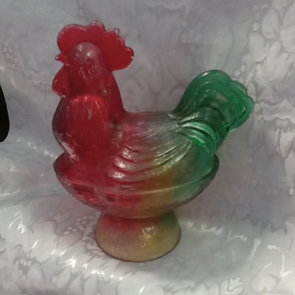 Accents | Rare 3 Tone Antique Original Depression Glass Rooster Hen ...
